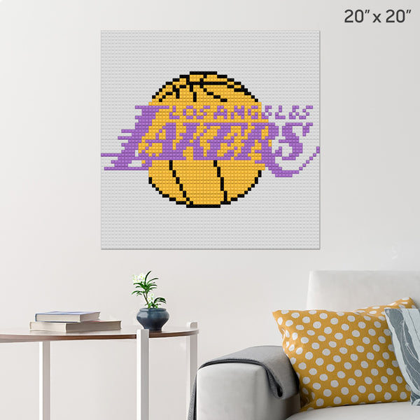 Los Angeles Lakers Pixel Art Wall Poster - Build Your Own with Bricks ...