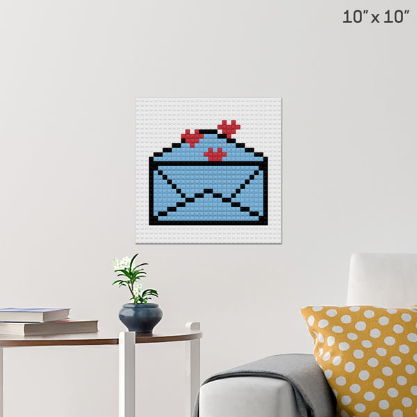 Love Letter Pixel Art Wall Poster - Build Your Own with Bricks! - BRIK
