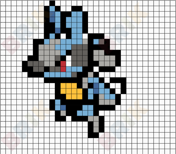 Lucario Pixel Art Pixel Shiny Mega Lucario Tinkercad