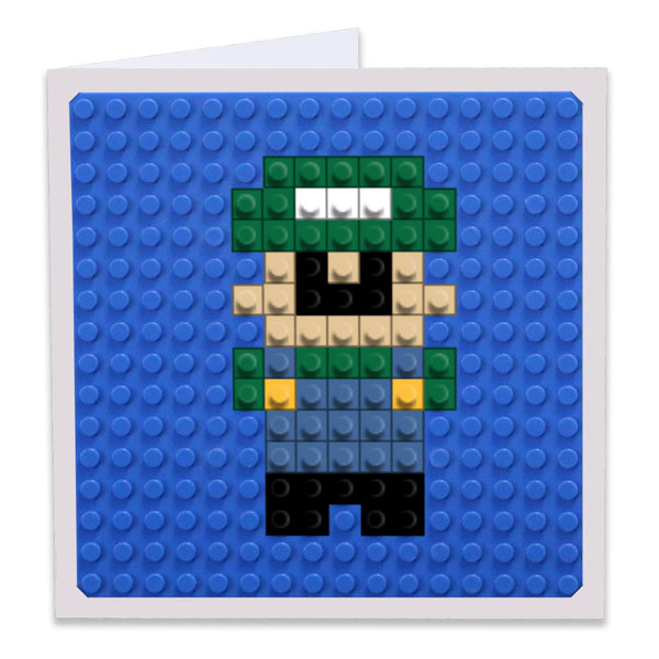 luigi mini Build-On Greeting Card | BRIK