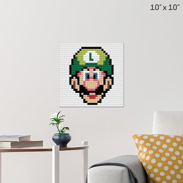 Luigi Pixel Art Wall Poster - Build Your Own with Bricks! - BRIK