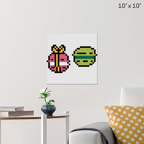 Macaron Pixel Art Wall Poster - Build Your Own with Bricks! - BRIK