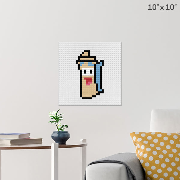 Map Pixel Art Wall Poster - Build Your Own with Bricks! - BRIK
