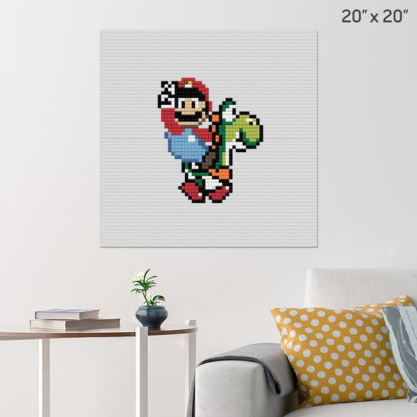 Mario and Yoshi Wall Poster - Build Your Own with Bricks! - BRIK