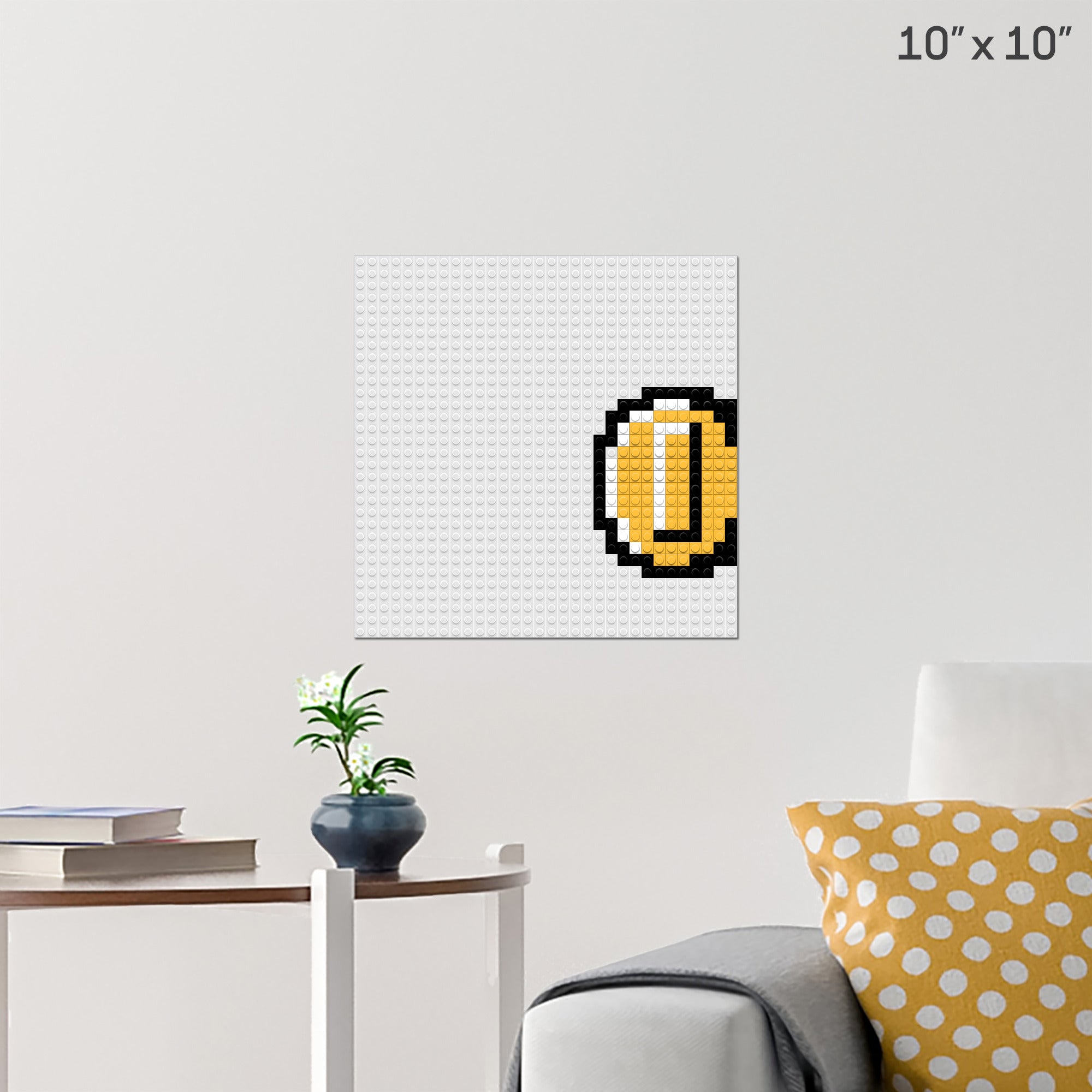 Mario Coin Wall Poster - Build Your Own with Bricks! - BRIK