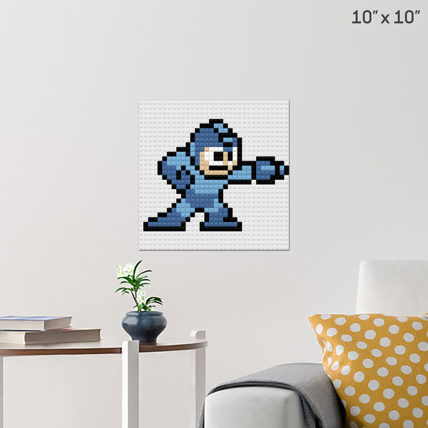 Mega Man Pixel Art Wall Poster - Build Your Own with Bricks! - BRIK