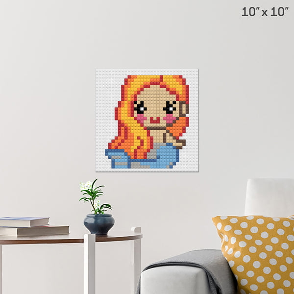 Mermaid Pixel Art Wall Poster - Build Your Own with Bricks! - BRIK