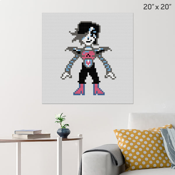 Mettaton Pixel Art Wall Poster - Build Your Own with Bricks! - BRIK