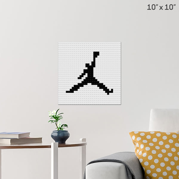 Michael Jordan Pixel Art Wall Poster - Build Your Own with Bricks! - BRIK
