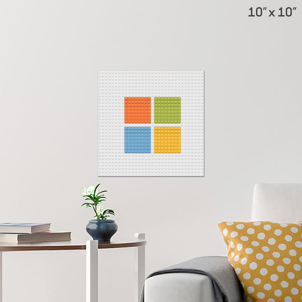 Microsoft Corporation Logo Wall Poster - Build Your Own with Bricks! - BRIK
