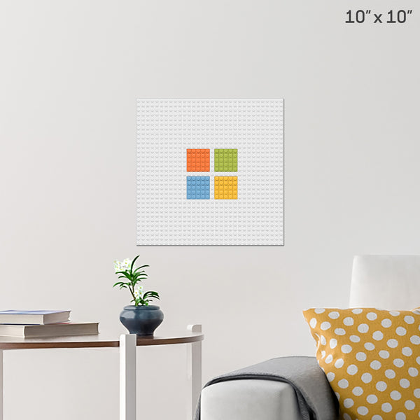 Microsoft Logo Pixel Art Wall Poster - Build Your Own with Bricks! - BRIK