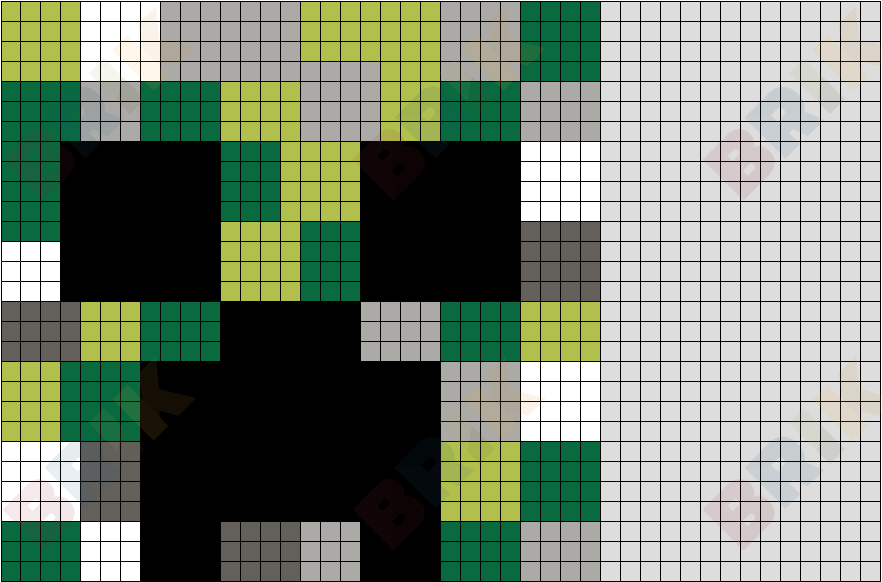 Minecraft Pixel Art Grid Creeper