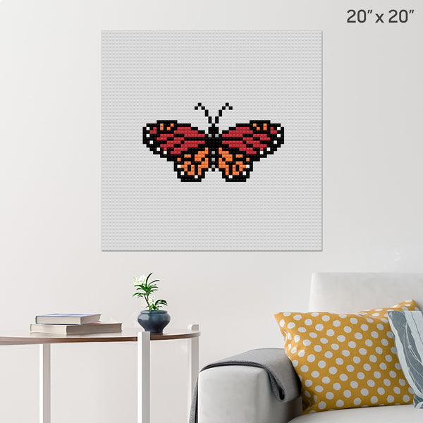 Monarch Butterfly Pixel Art Wall Poster - Build Your Own with Bricks ...