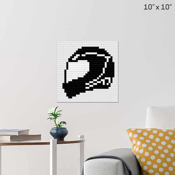 Motorcycle Helmet Pixel Art Wall Poster - Build Your Own with Bricks ...