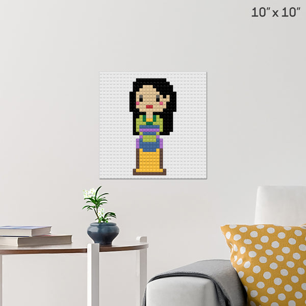 Mulan Pixel Art Wall Poster - Build Your Own with Bricks! - BRIK