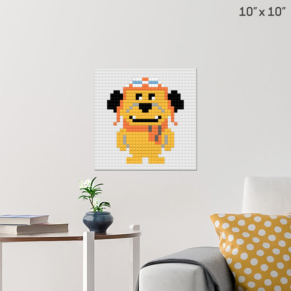 Muttley Pixel Art Wall Poster - Build Your Own with Bricks! - BRIK