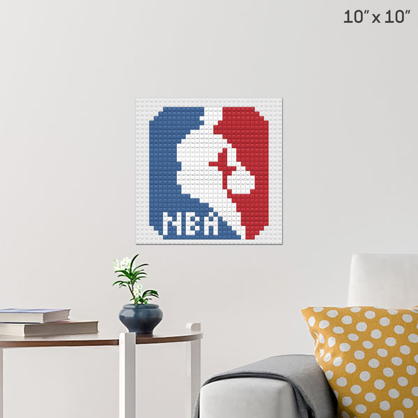 NBA Logo Pixel Art Wall Poster - Build Your Own with Bricks! - BRIK