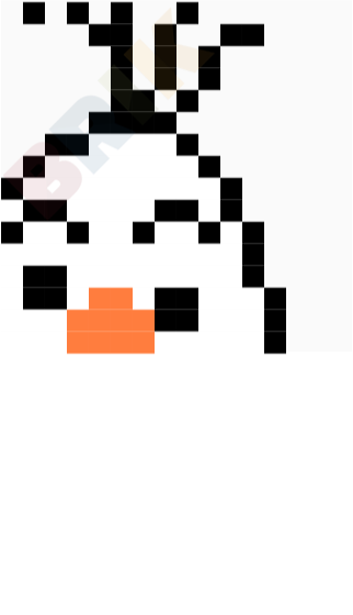 Olaf The Snowman Pixel Art