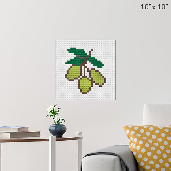 Olive Pixel Art Wall Poster - Build Your Own with Bricks! - BRIK