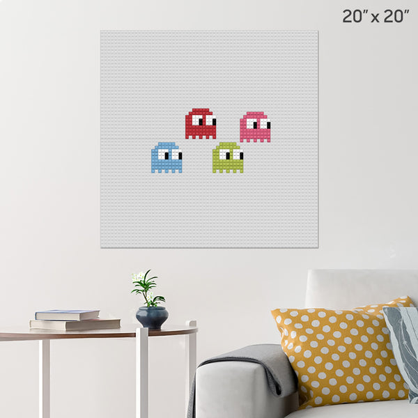 Pac Man Ghosts Wall Poster Build Your Own With Bricks Brik