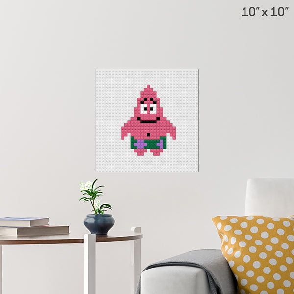 Patrick Pixel Art Wall Poster - Build Your Own with Bricks! - BRIK
