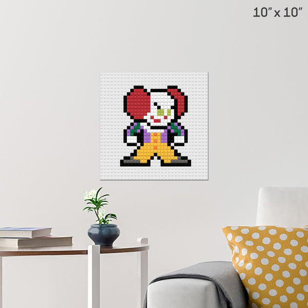 Pennywise Clown Pixel Art Wall Poster - Build Your Own with Bricks! - BRIK