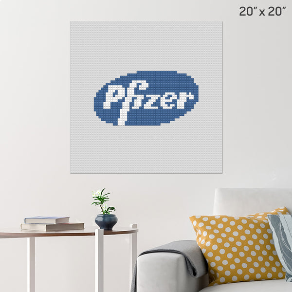 Pfizer Inc. Logo Wall Poster - Build Your Own with Bricks! - BRIK