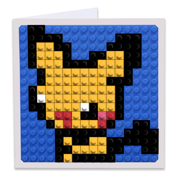 Pichu Pixel Art Build-On Greeting Card | BRIK