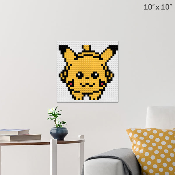 Pikachu Pixel Art Wall Poster - Build Your Own with Bricks! - BRIK
