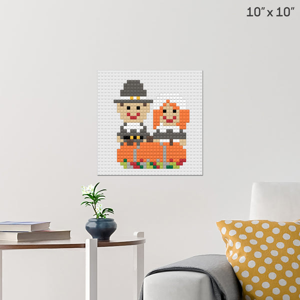 Pilgrim Pixel Art Wall Poster - Build Your Own with Bricks! - BRIK