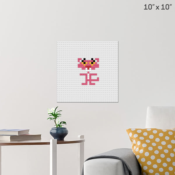 Pink Panther Pixel Art Wall Poster - Build Your Own with Bricks! - BRIK