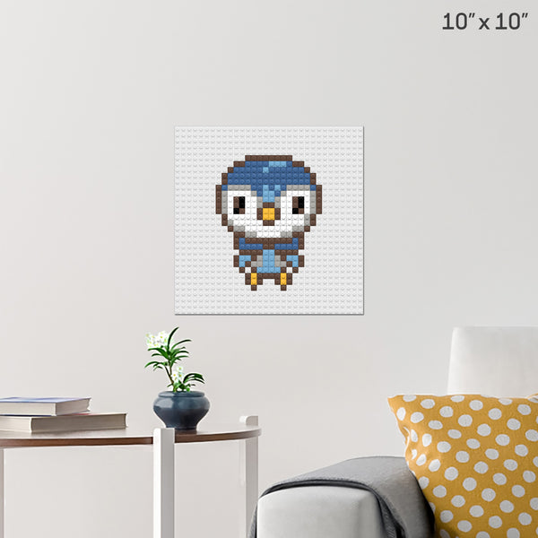 Piplup Pixel Art Wall Poster - Build Your Own with Bricks! - BRIK