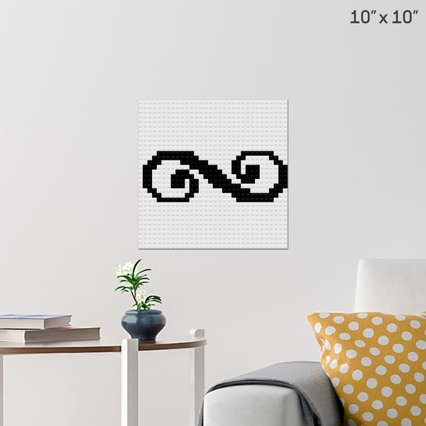 Plain Swirl Pixel Art Wall Poster - Build Your Own with Bricks! - BRIK