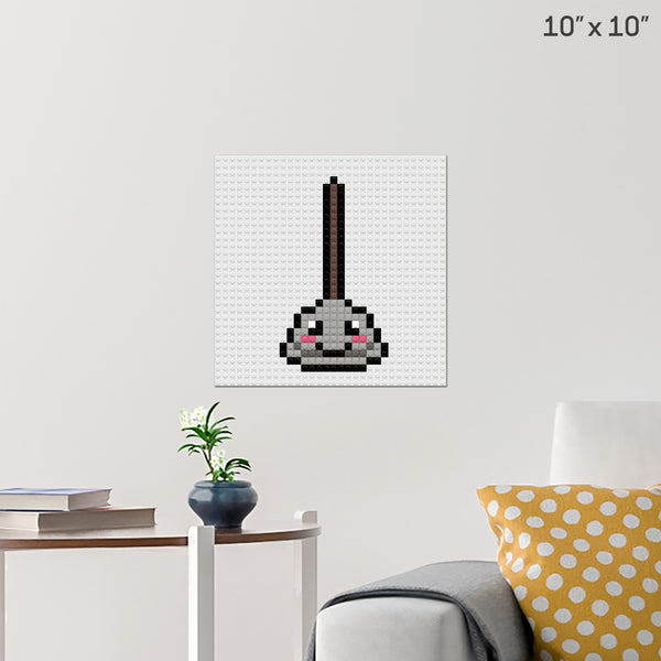Plunger Pixel Art Wall Poster - Build Your Own with Bricks! - BRIK