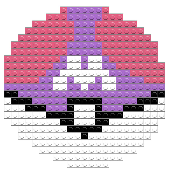 Minecraft Pixel Art Grid Pokeball
