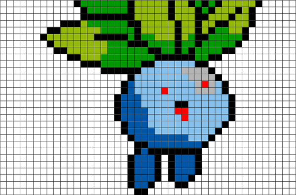 Minecraft Pixel Art Oddish Pokemon 043 Art Minecraft Pixel Art