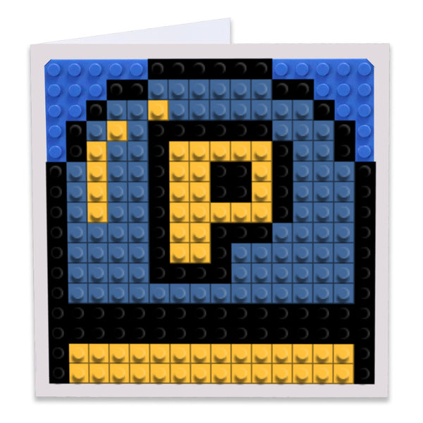 Pow Button Mario Pixel Art Build-On Greeting Card | BRIK