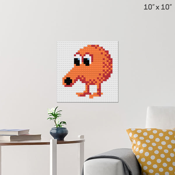 Q Bert Pixel Art Wall Poster - Build Your Own with Bricks! - BRIK