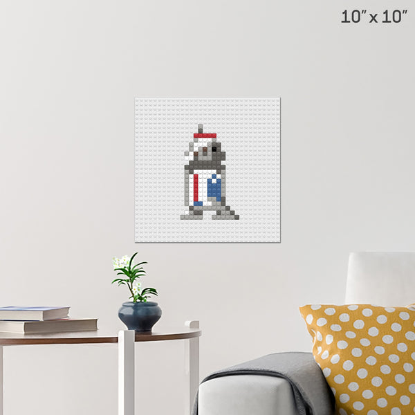R5-D4 Pixel Art Wall Poster - Build Your Own with Bricks! - BRIK