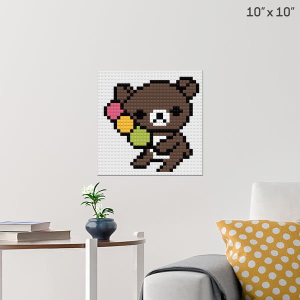 Rilakkuma Pixel Art Wall Poster - Build Your Own with Bricks! - BRIK