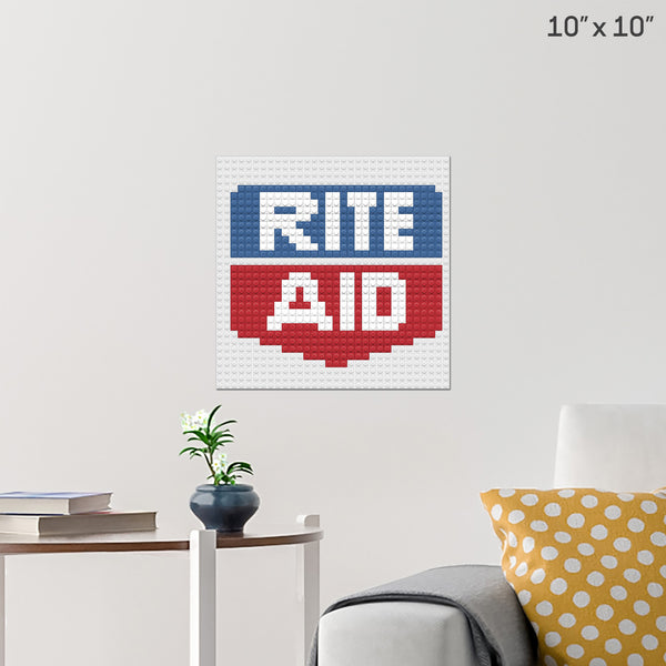 Rite Aid Corporation Logo Wall Poster - Build Your Own with Bricks! - BRIK