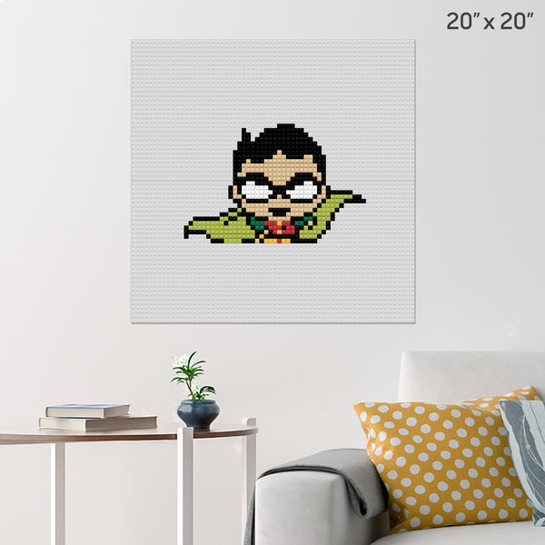 Robin Pixel Art Wall Poster - Build Your Own with Bricks! - BRIK