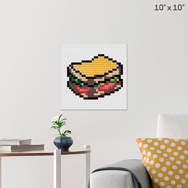 Sandwich Pixel Art Wall Poster - Build Your Own with Bricks! - BRIK