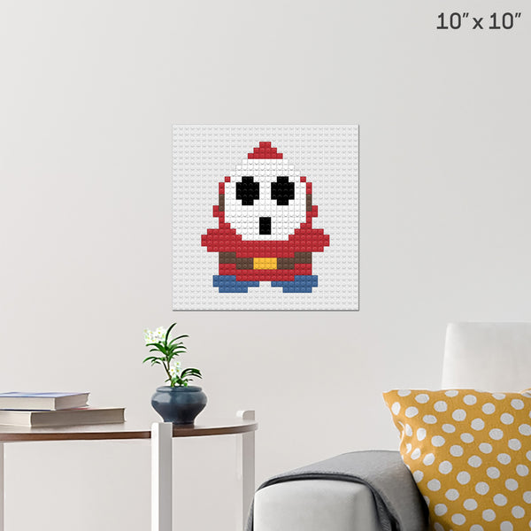 Shy Guy Pixel Art Wall Poster - Build Your Own with Bricks! - BRIK