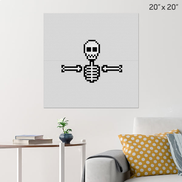 Skeleton Pixel Art Wall Poster - Build Your Own with Bricks! - BRIK
