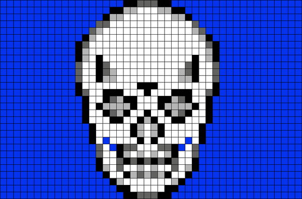 Minecraft Skeleton Face Pixel Art