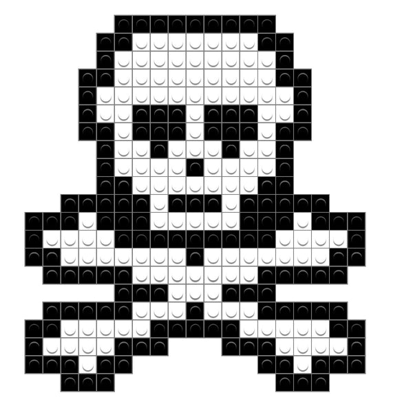 Minecraft Skeleton Head Pixel Art