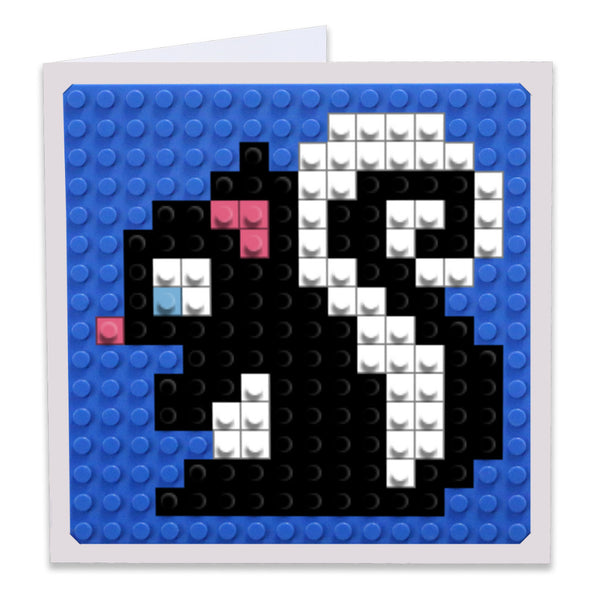 Skunk Pixel Art Build-On Greeting Card | BRIK