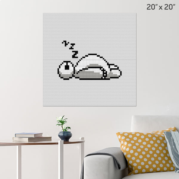 Sleeping Baymax Pixel Art Wall Poster - Build Your Own with Bricks! - BRIK