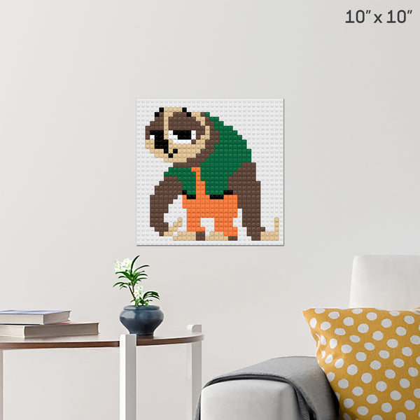 Sloth Zootopia Pixel Art Wall Poster - Build Your Own with Bricks! - BRIK